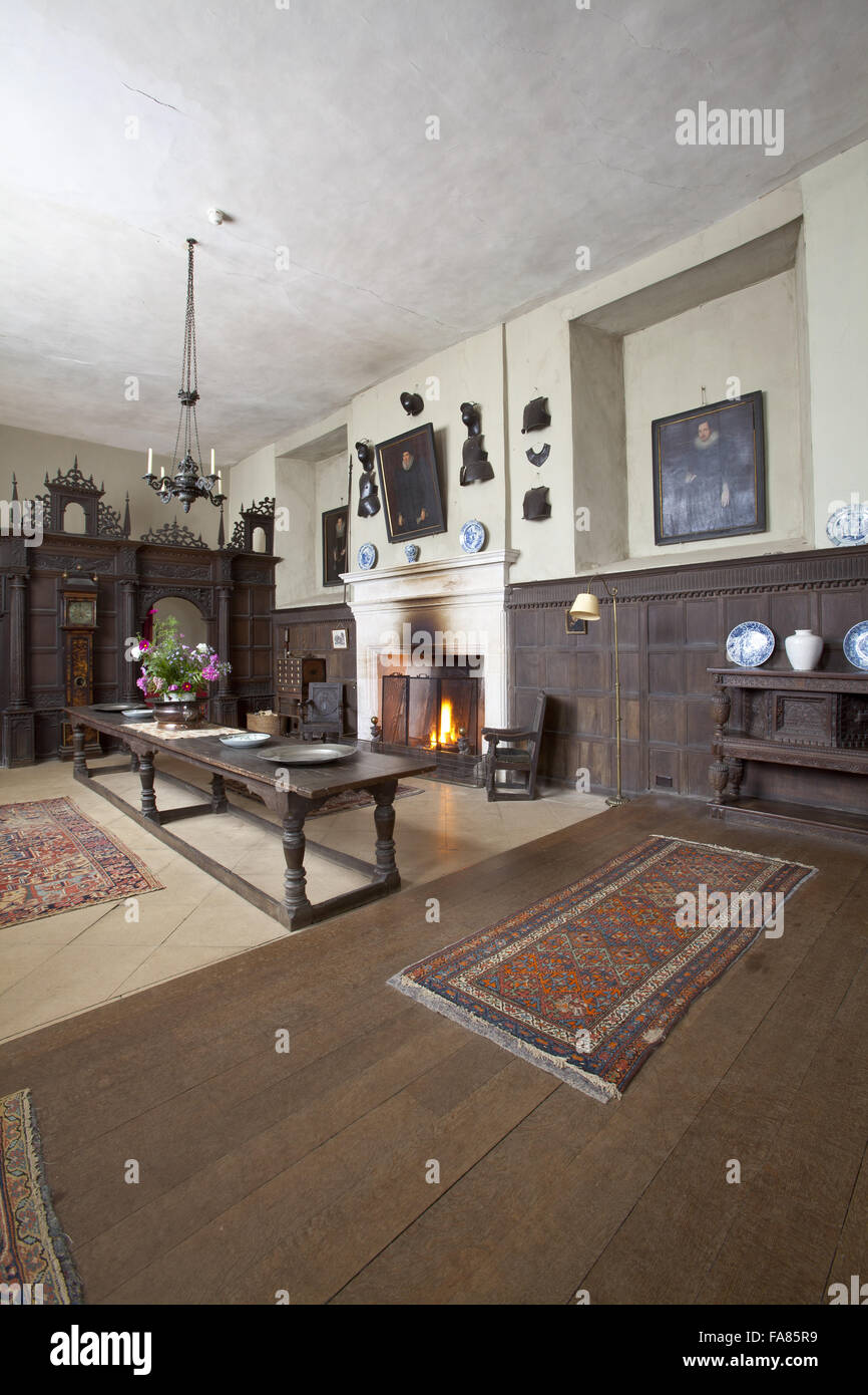 The Hall at Chastleton House, Oxfordshire. The house was built between ...