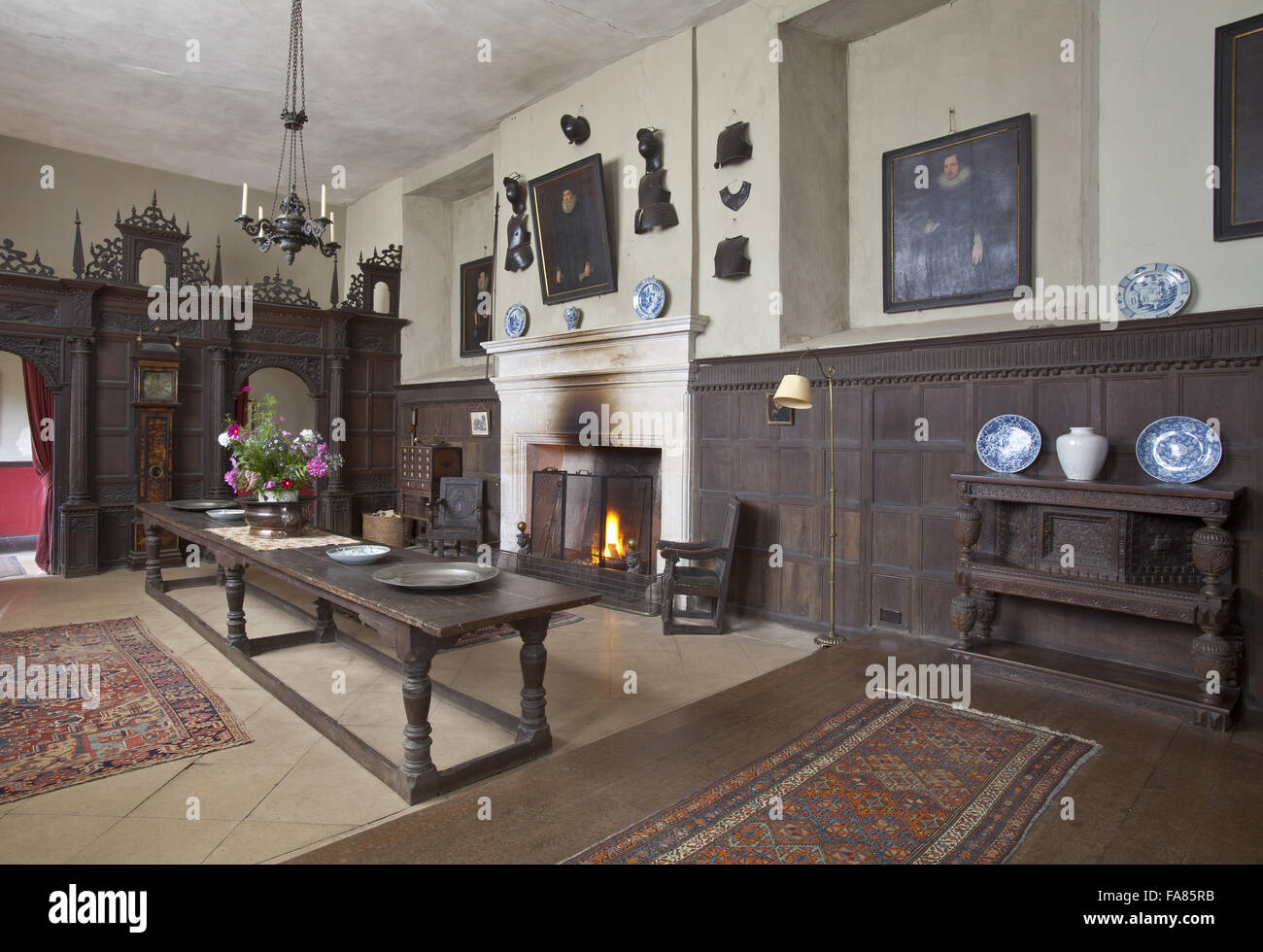 The Hall at Chastleton House, Oxfordshire. The house was built between ...