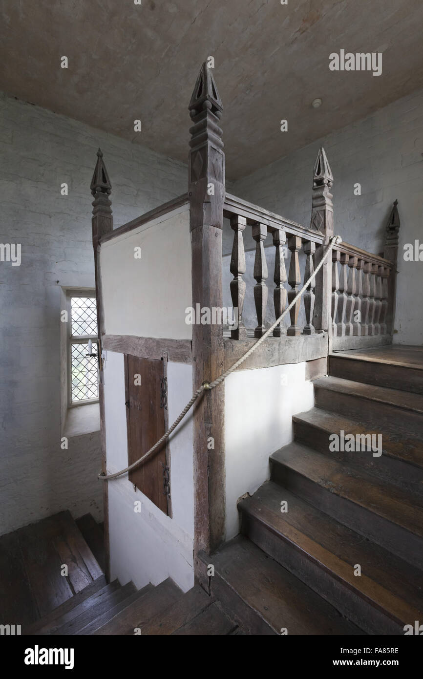 The head of the West Staircase at Chastleton House, Oxfordshire Stock ...