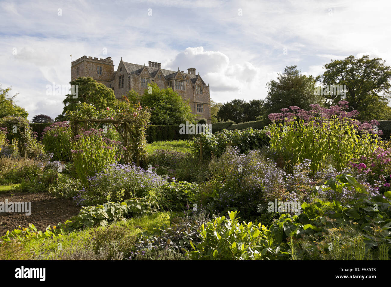 A view over the garden in September, at Chastleton House, Oxfordshire ...