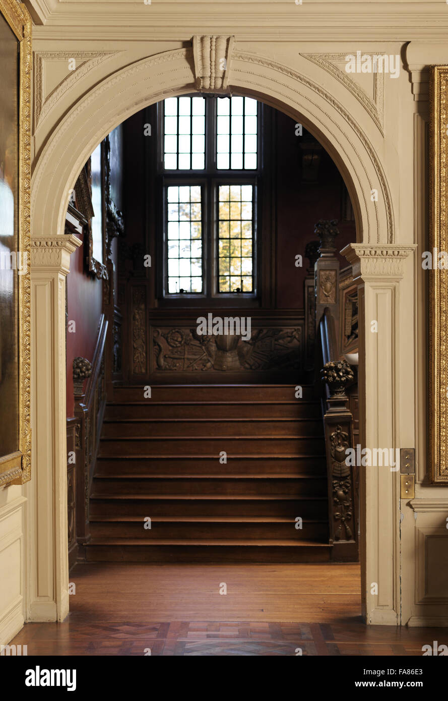 Arched entrance in the Great Hall at Ham House, Surrey Stock Photo - Alamy