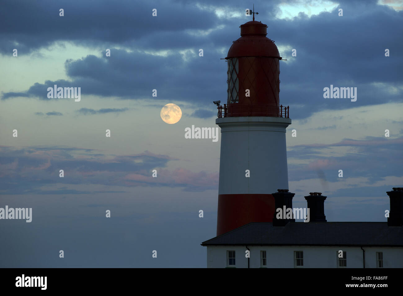 The tower at Souter Lighthouse, Tyne & Wear. This was the first purpose ...