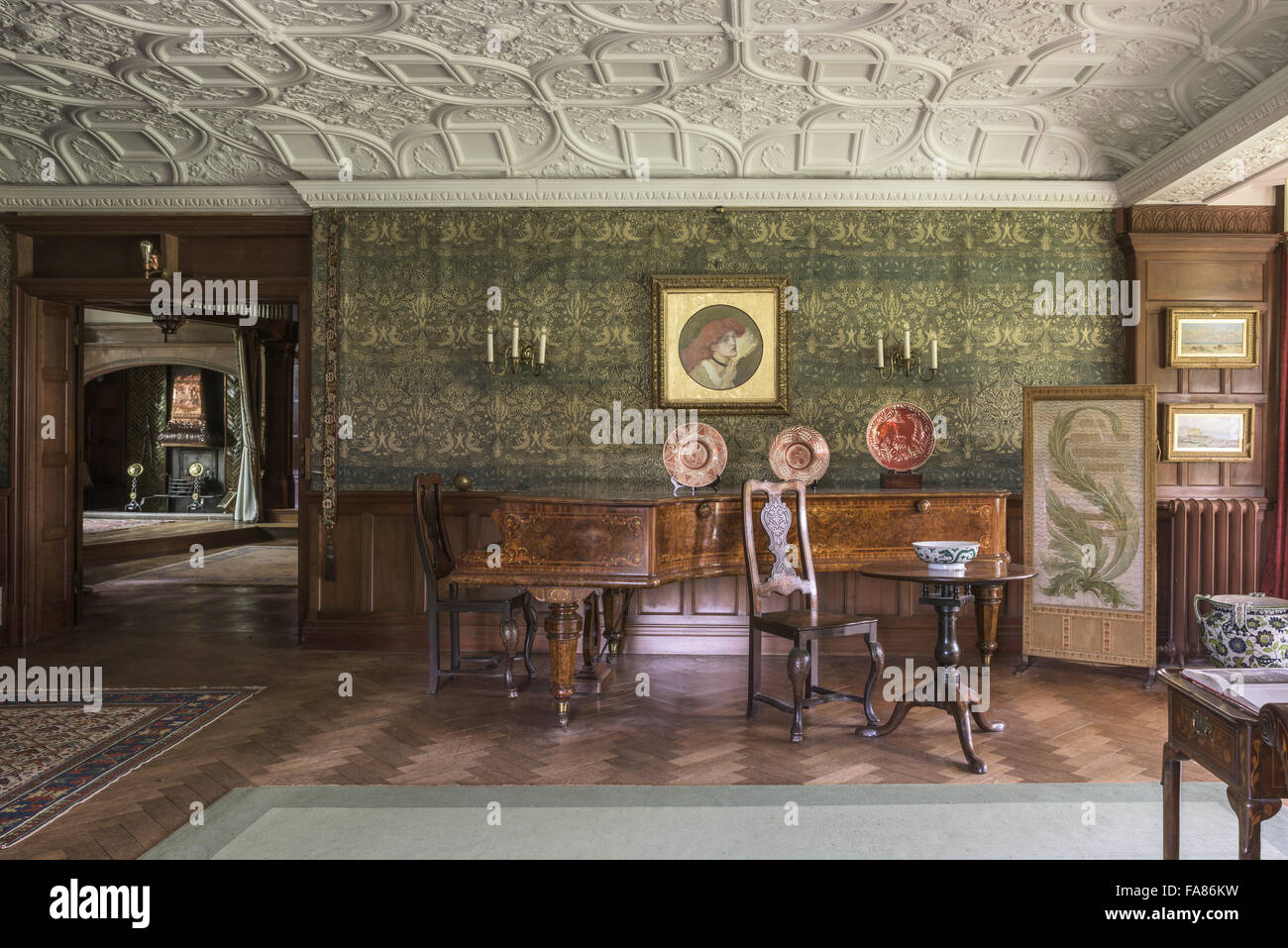An interior view of Wightwick Manor and Gardens, West Midlands ...