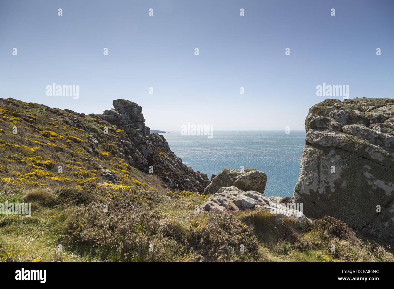 Levant Mine and Beam Engine, Cornwall. High on the cliffs overlooking ...