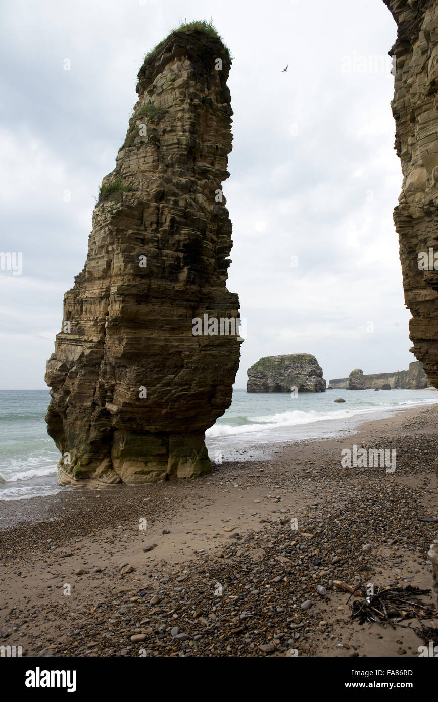 A rock stack on the beach at Marsden, Tyne & Wear Stock Photo - Alamy