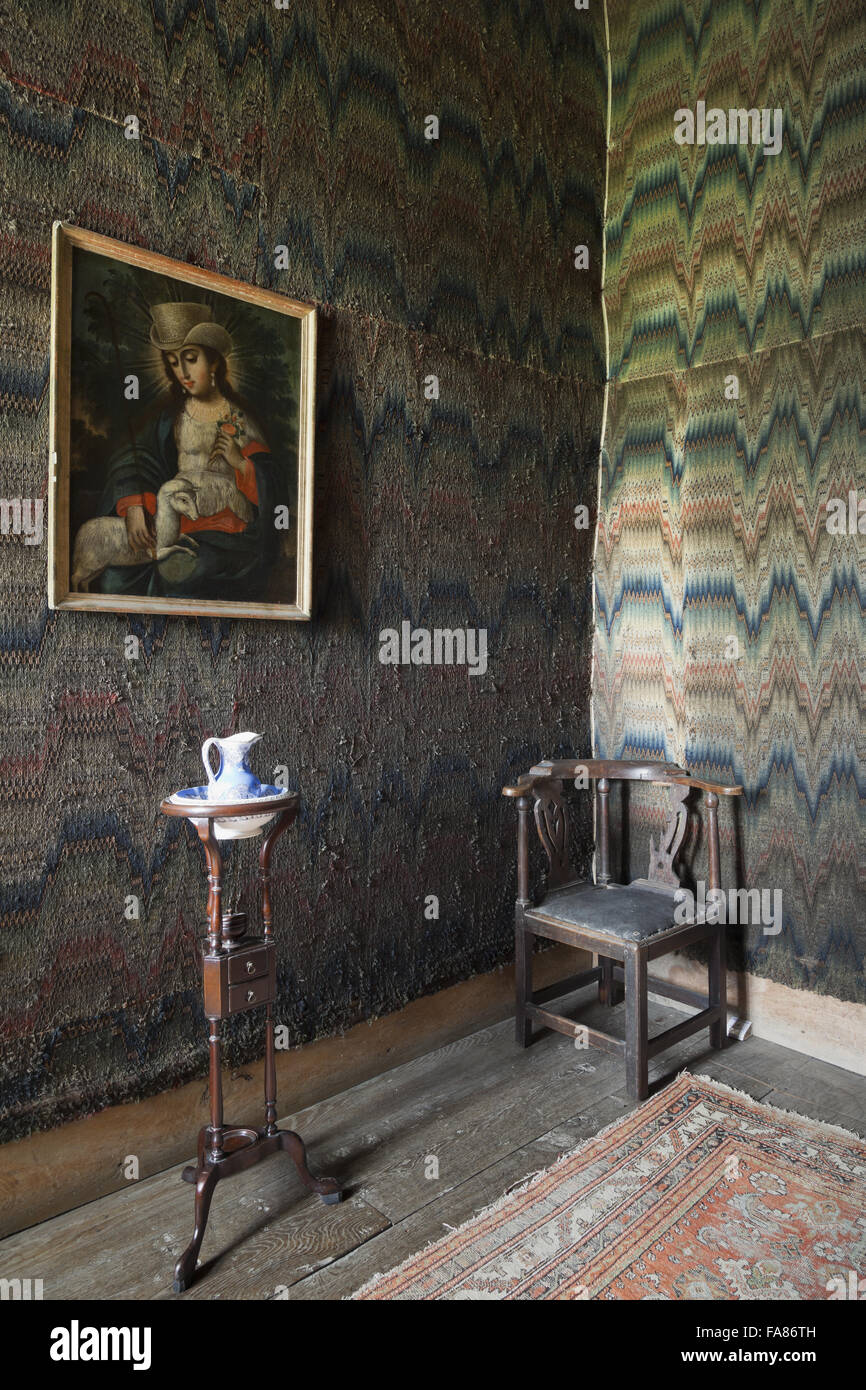The corner of the Fettiplace Closet at Chastleton House, Oxfordshire ...