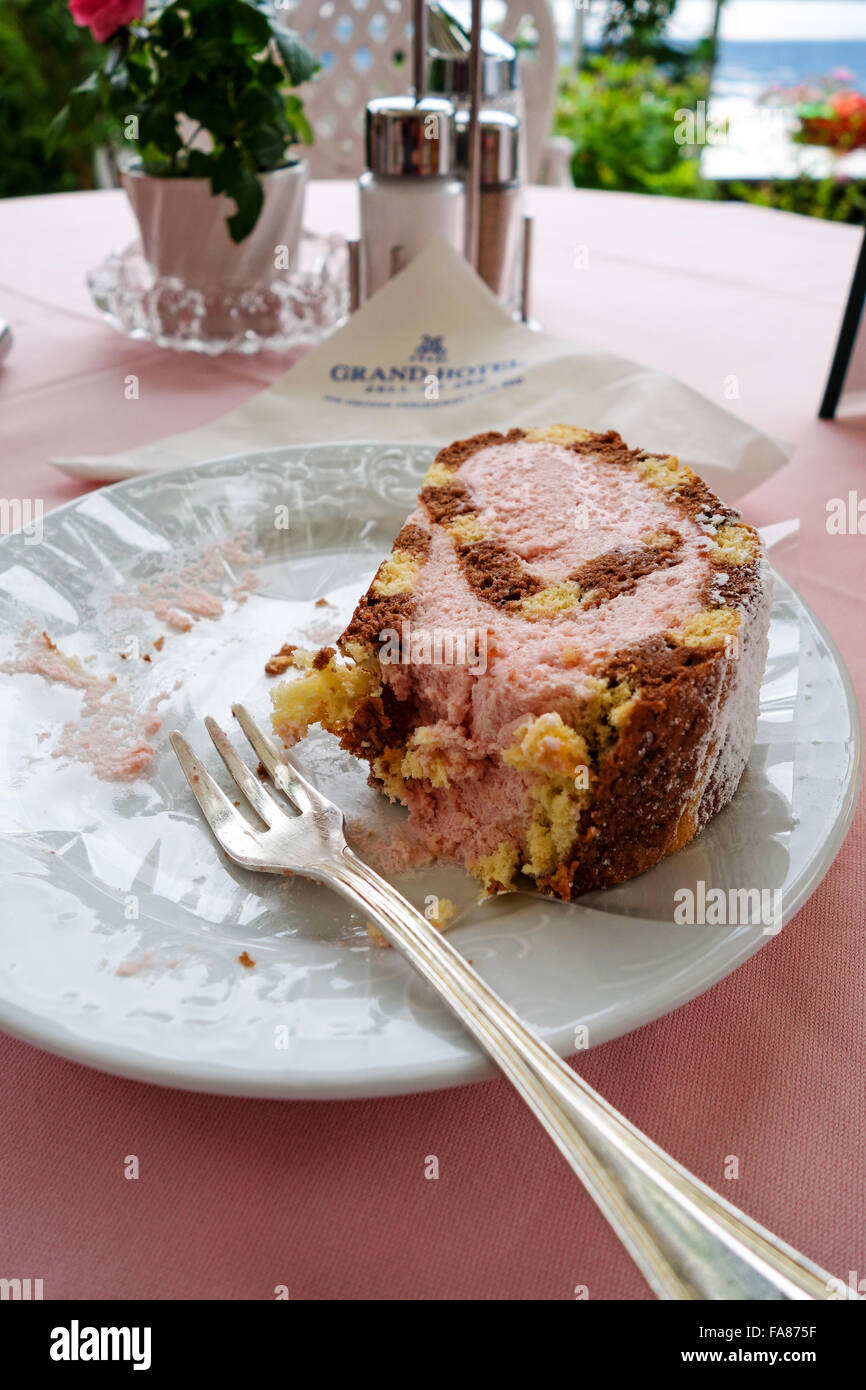 A plate and a fork with a luxury gateaux at the Grand Hotel at Zell am ...