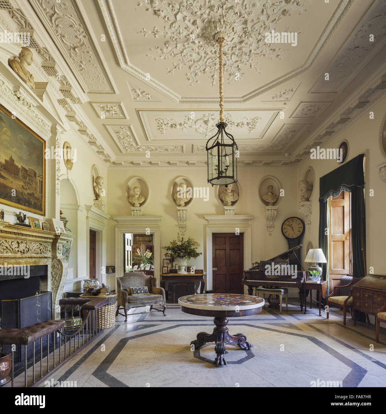 An interior view of Farnborough Hall, Warwickshire. Farnborough Hall is ...