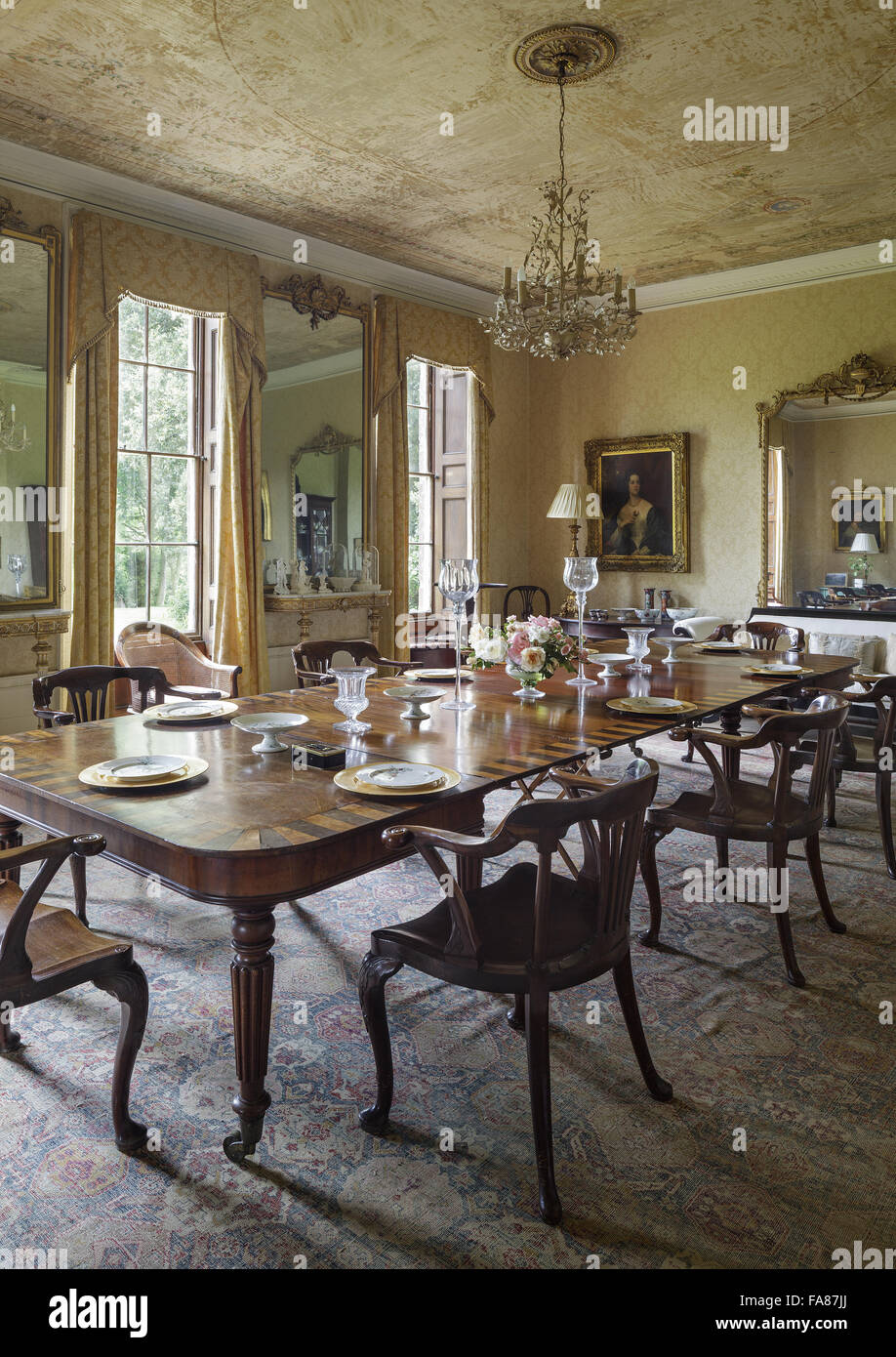 An interior view of Farnborough Hall, Warwickshire. Farnborough Hall is ...