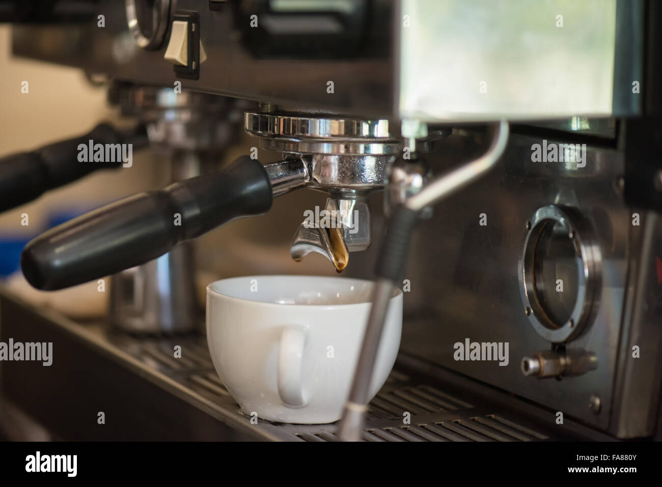 Preparing cofee in machine espresso hi-res stock photography and images ...
