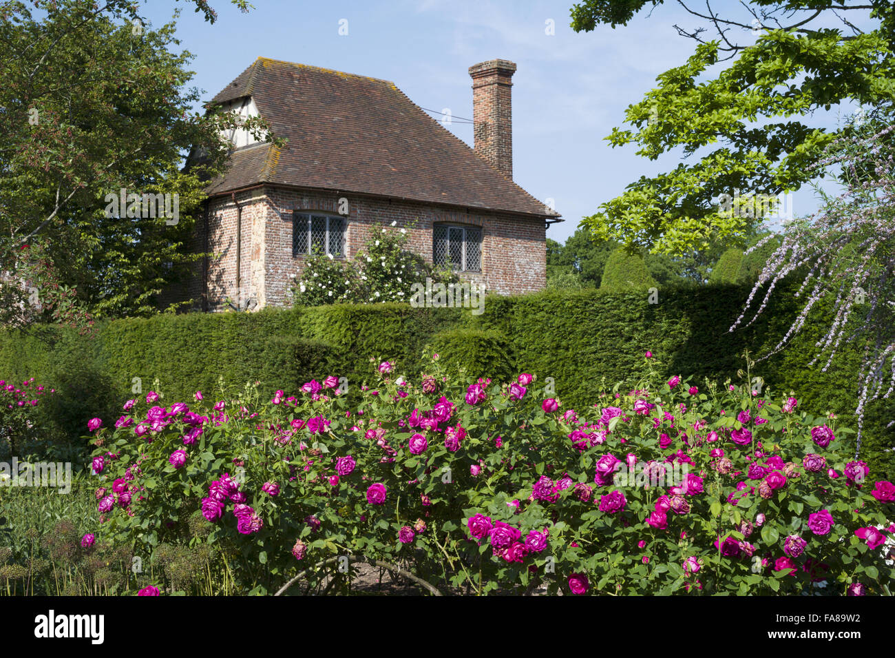 The South Cottage seen from the gardens in July at Sissinghurst Castle ...