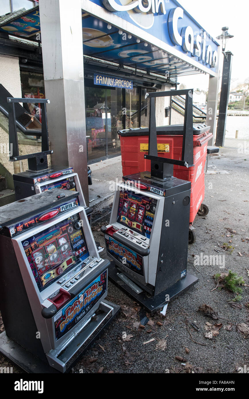 Cumbria, UK. 23rd December, 2015. Flood damaged slot machines in ...