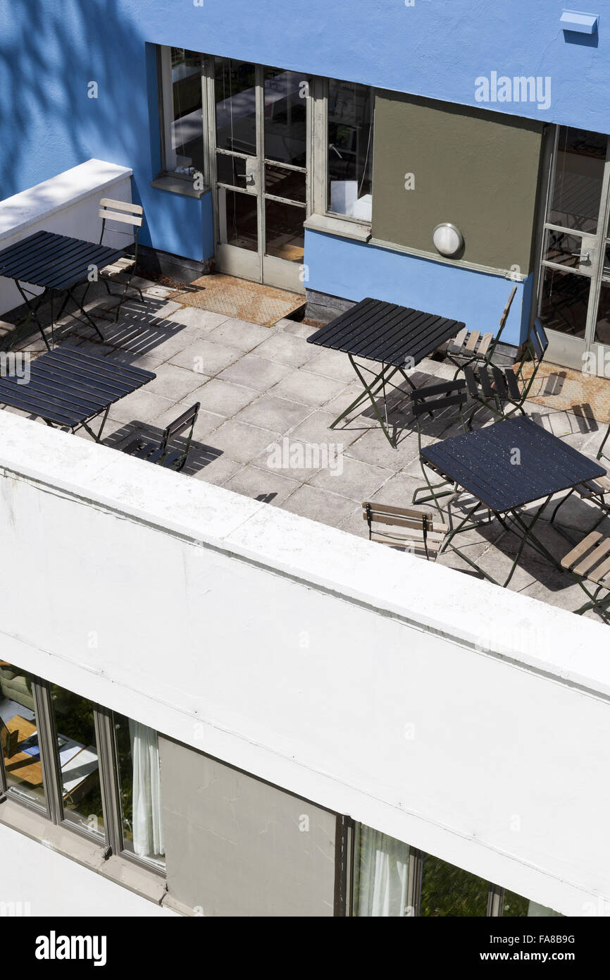 The roof terrace above the study, currently part of the cafe and ...