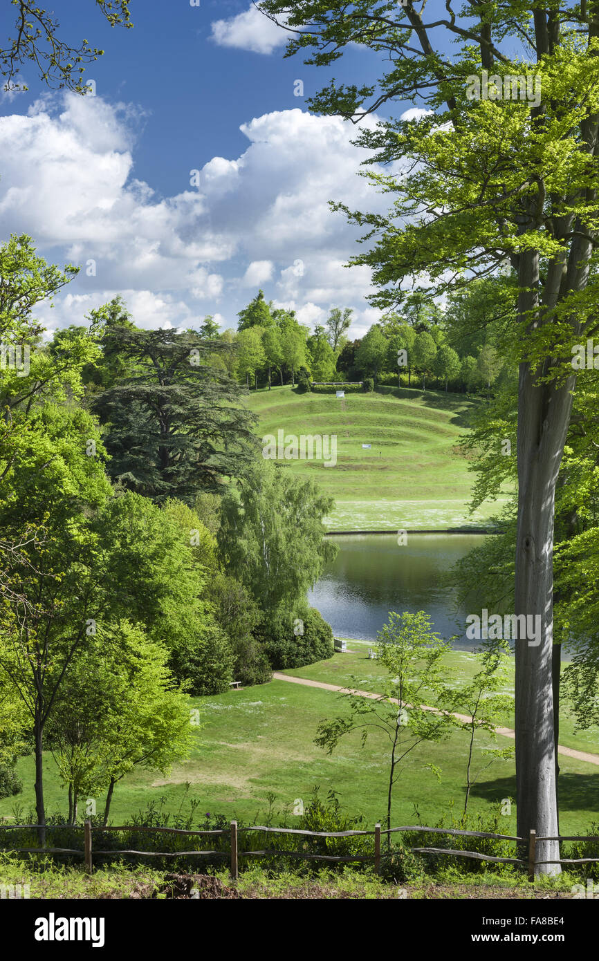View from the Mount at Claremont Landscape Garden, Surrey Stock Photo ...
