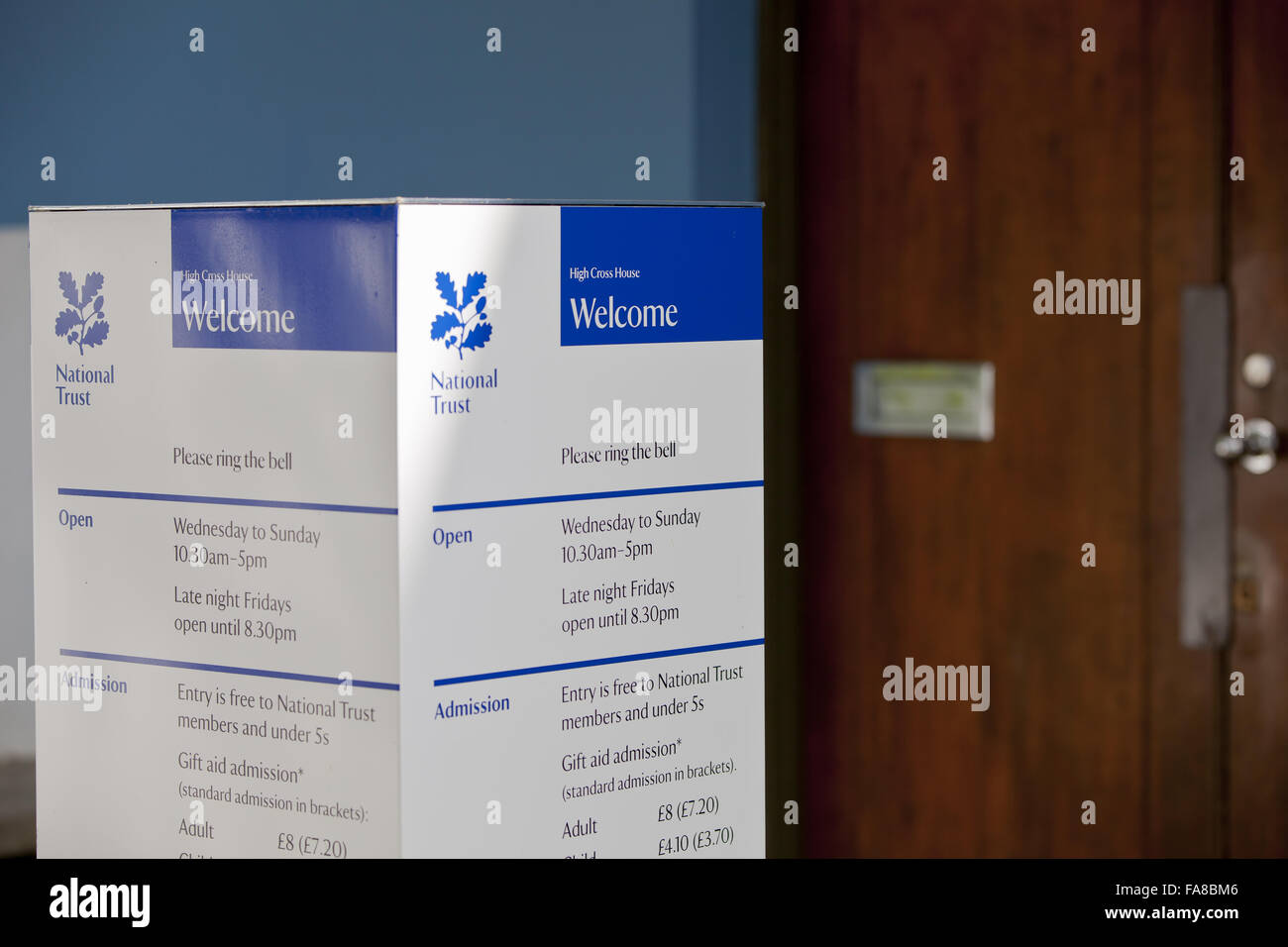 National Trust welcome information at High Cross House, Dartington ...