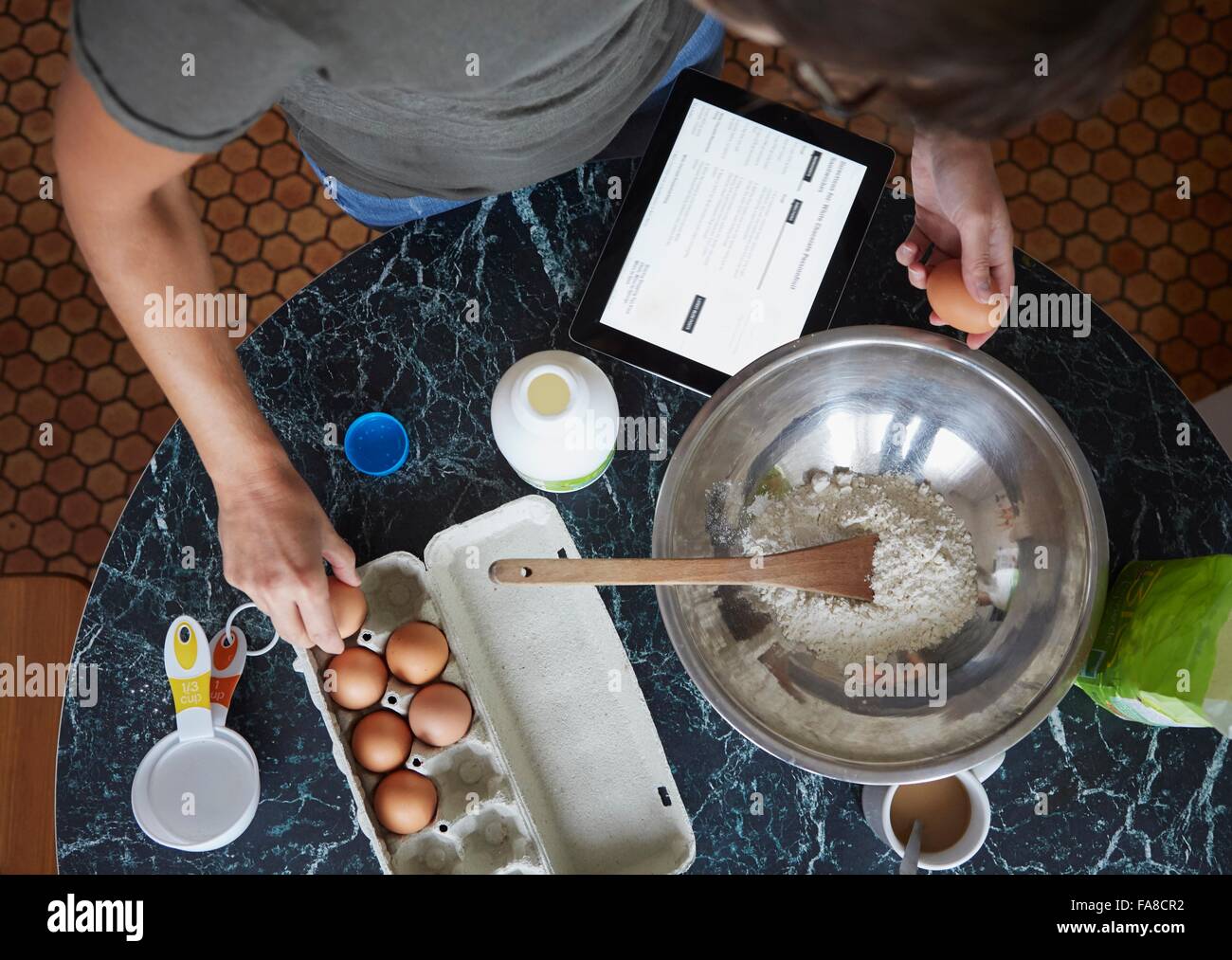 Woman baking in kitchen Stock Photo - Alamy