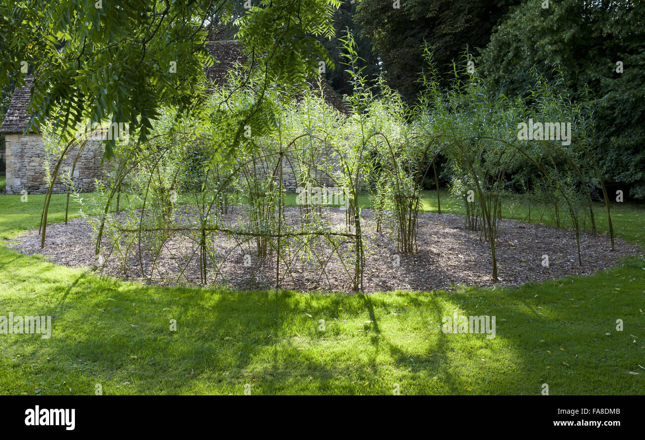 Woven willow circle at Lacock Abbey, Wiltshire, in June Stock Photo - Alamy
