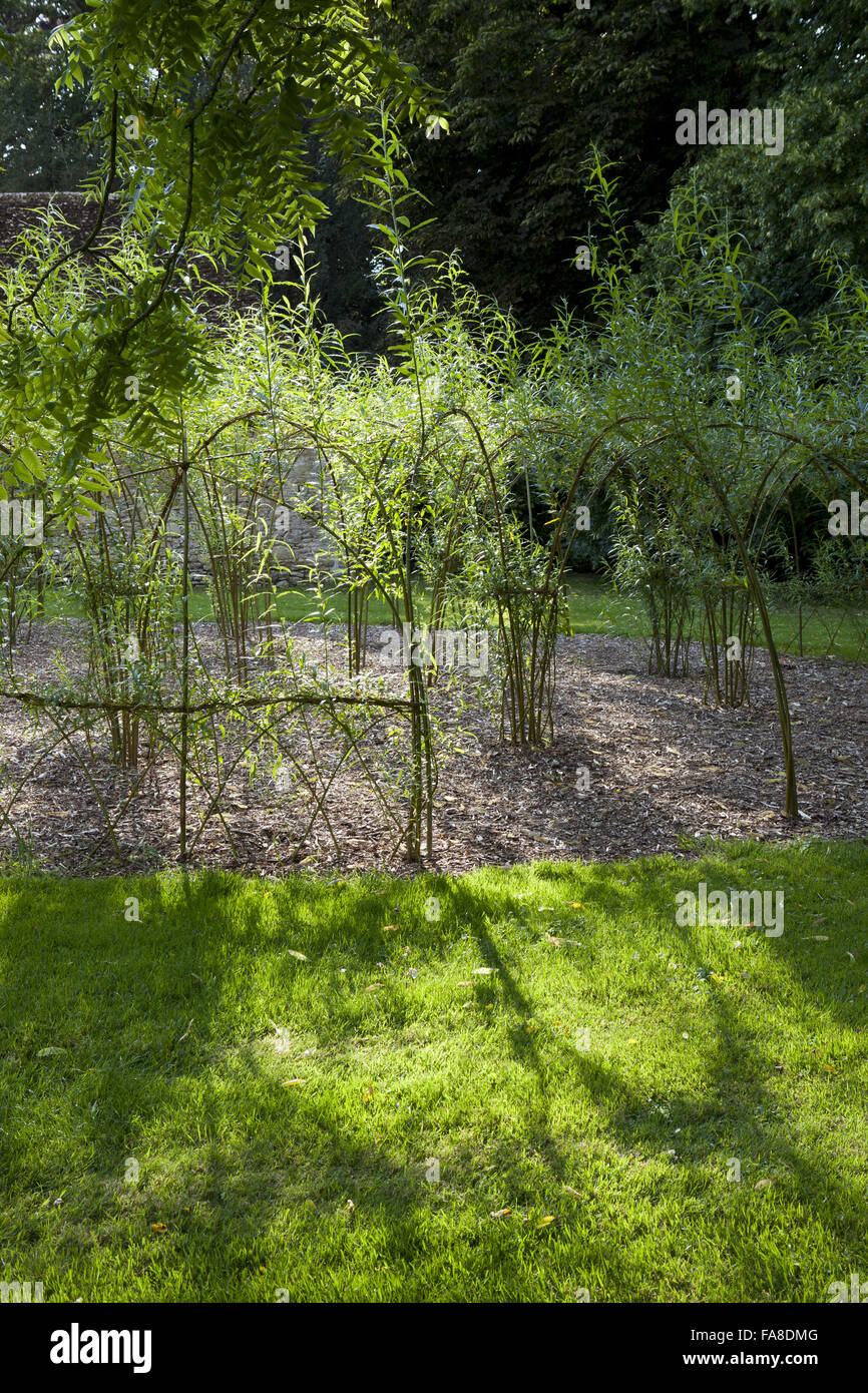 Woven willow circle at Lacock Abbey, Wiltshire, in June Stock Photo - Alamy