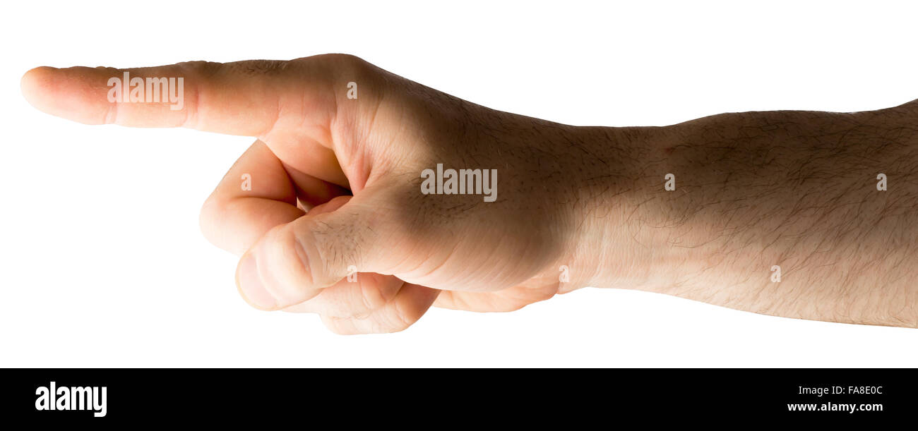 Human hand pointing Stock Photo - Alamy
