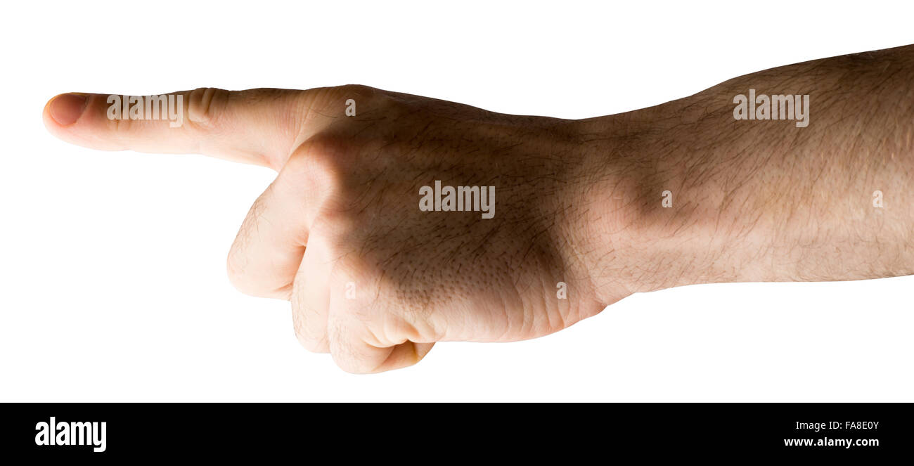 Human hand pointing Stock Photo - Alamy
