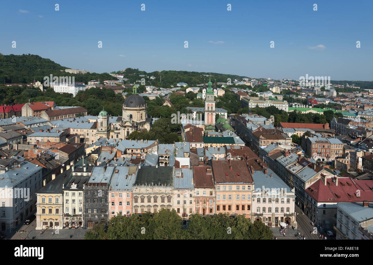 Downtown of Lviv. View from City Tower Stock Photo - Alamy