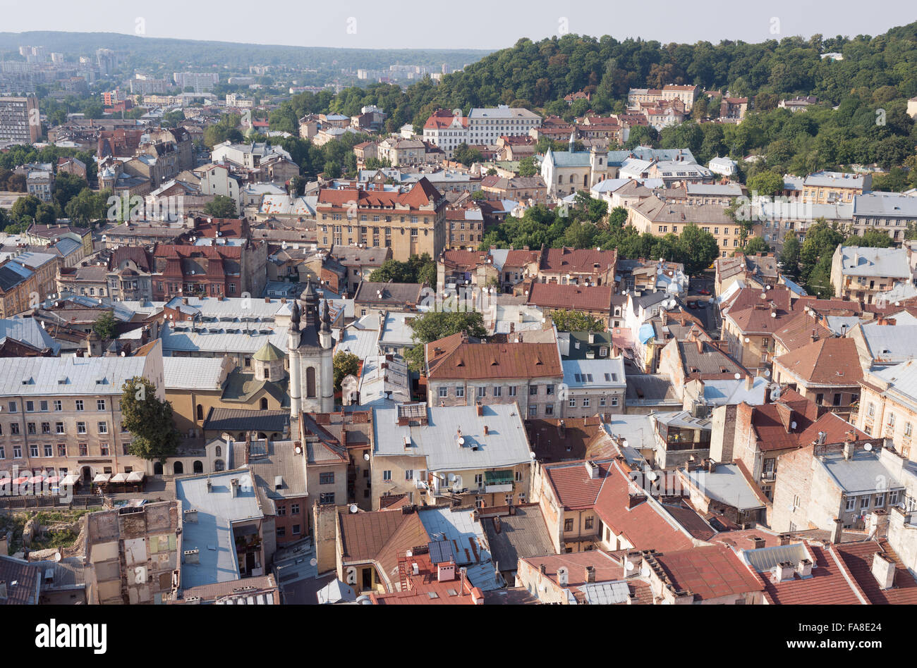 Downtown of Lviv. View from City Tower to the North Stock Photo - Alamy