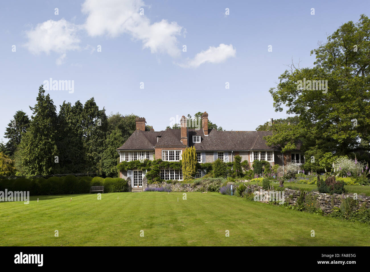 The croquet lawn at Nuffield Place, Oxfordshire. The house was designed ...