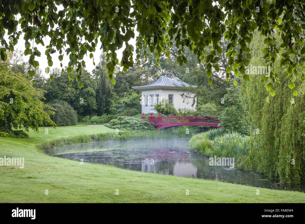 Chinese House on a misty morning on the Shugborough Estate ...