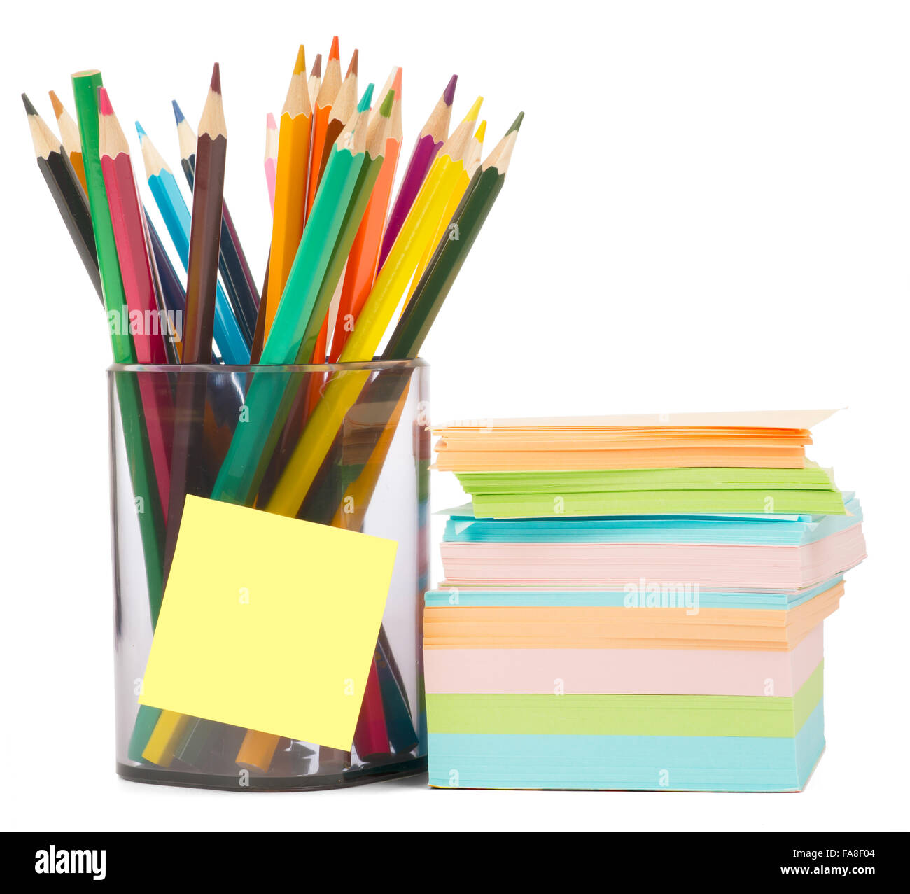 Stickers with crayons Stock Photo - Alamy
