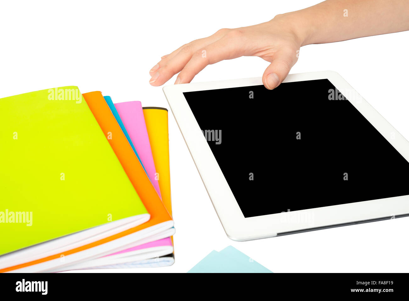 Females hand using tablet Stock Photo - Alamy