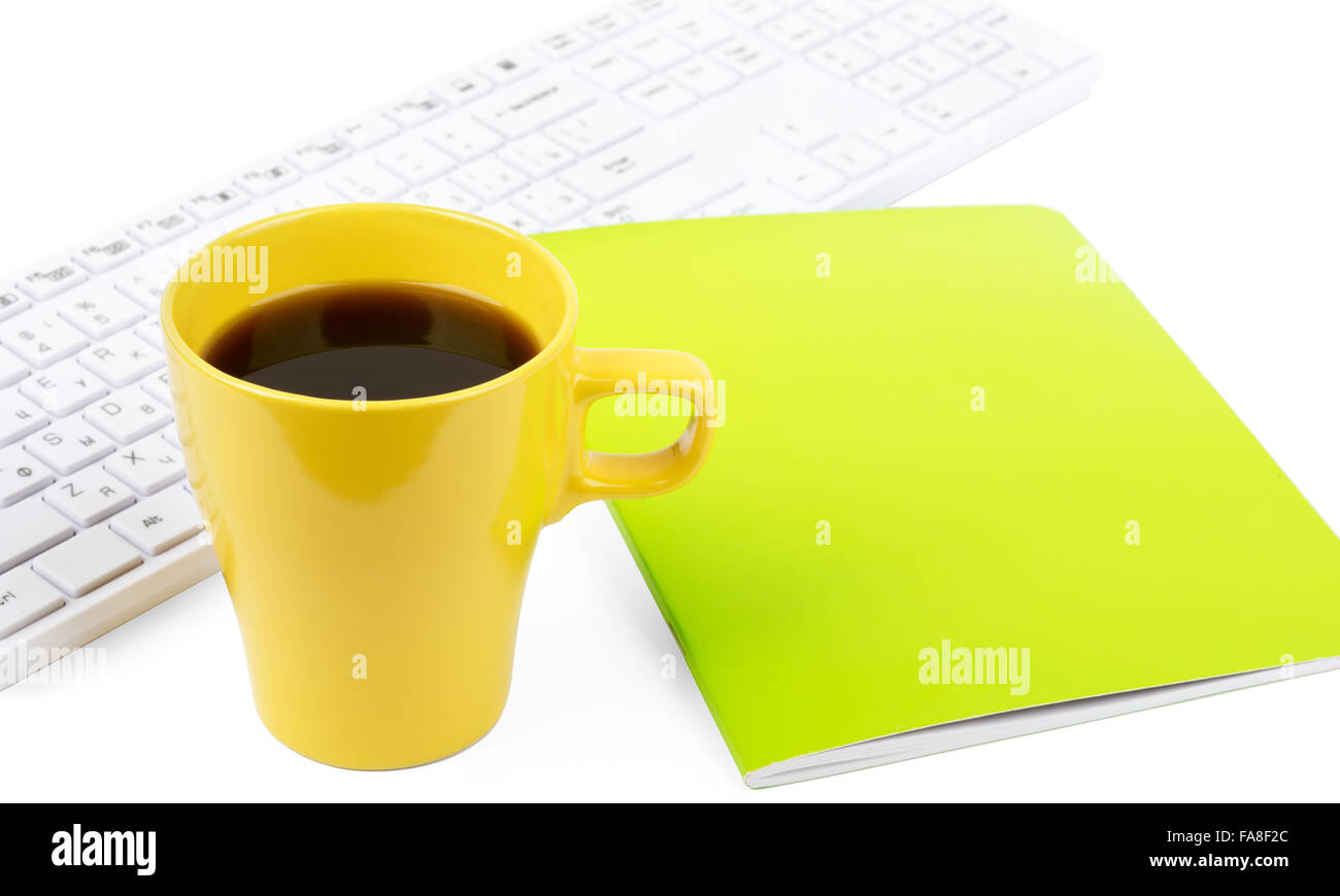 Cup of coffee with keyboard Stock Photo - Alamy
