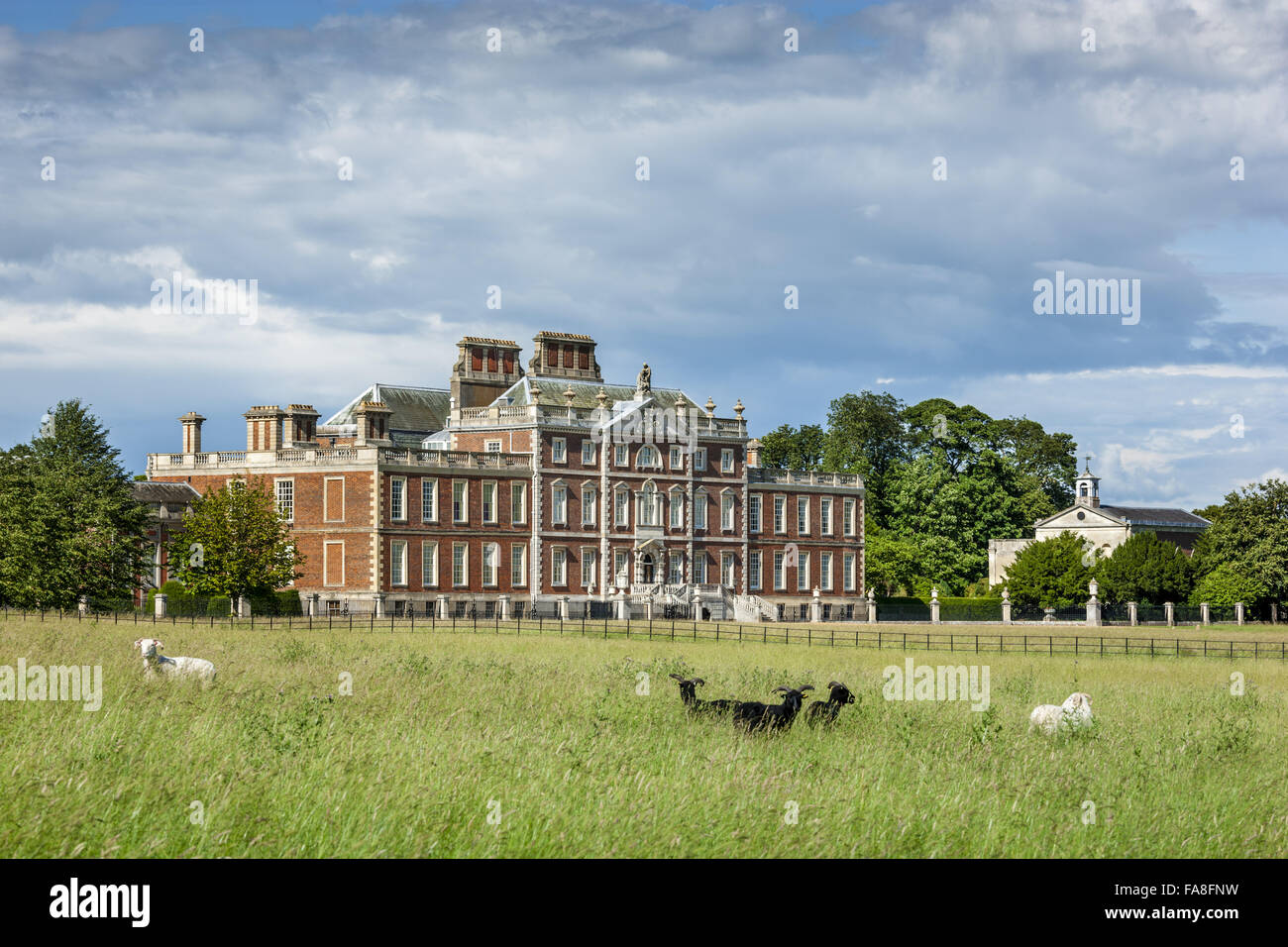 The south front of Wimpole Hall, Cambridgeshire. The seventeenth ...