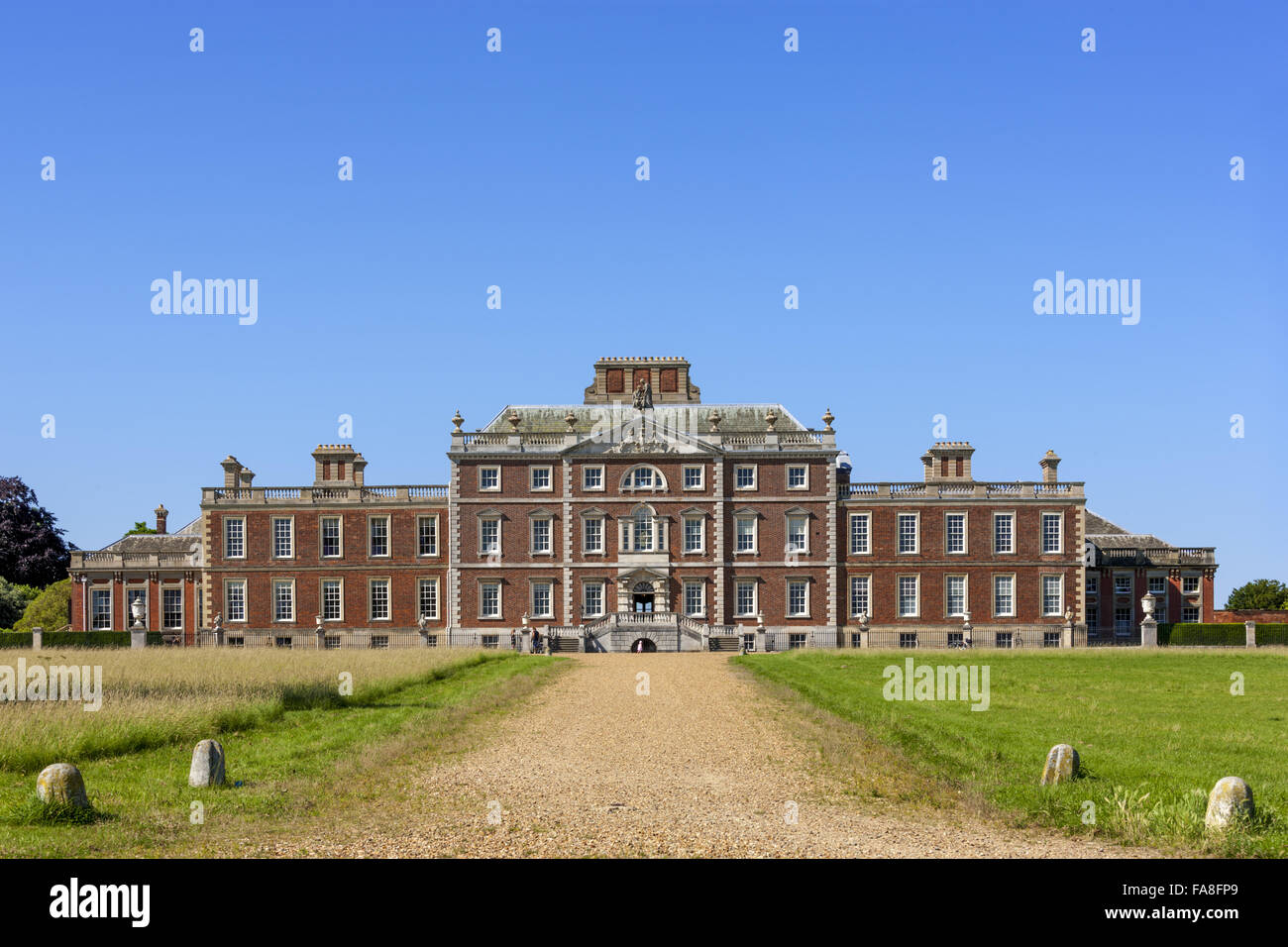 The south front of Wimpole Hall, Cambridgeshire. The seventeenth ...