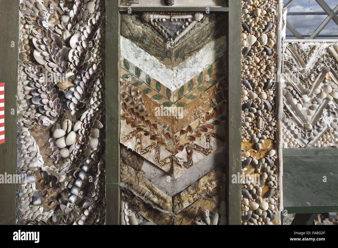 Detail of part of the decoration in bay four of the Shell Gallery at A ...