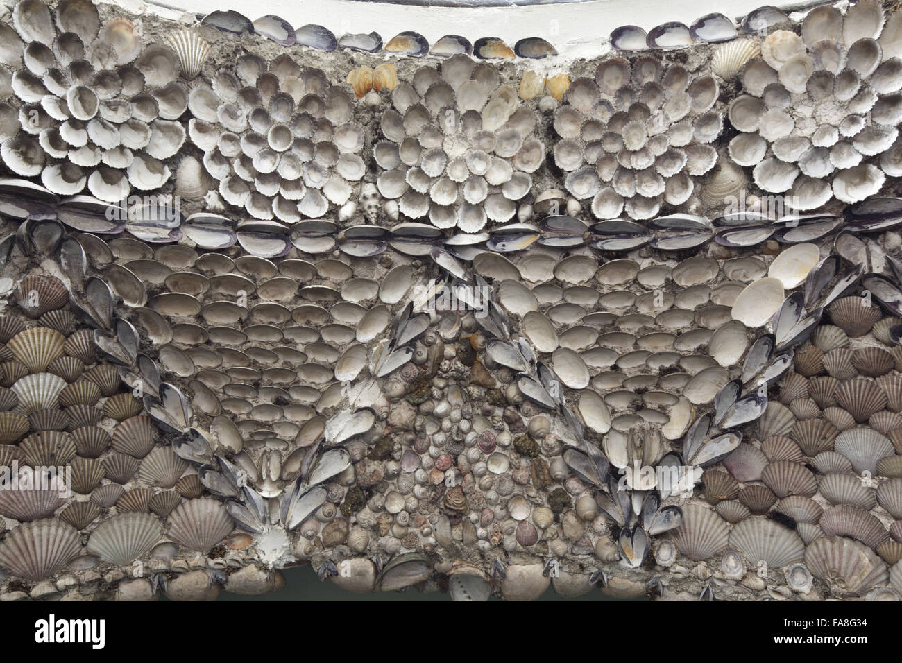 Detail of part of the decoration in bay four of the Shell Gallery at A ...