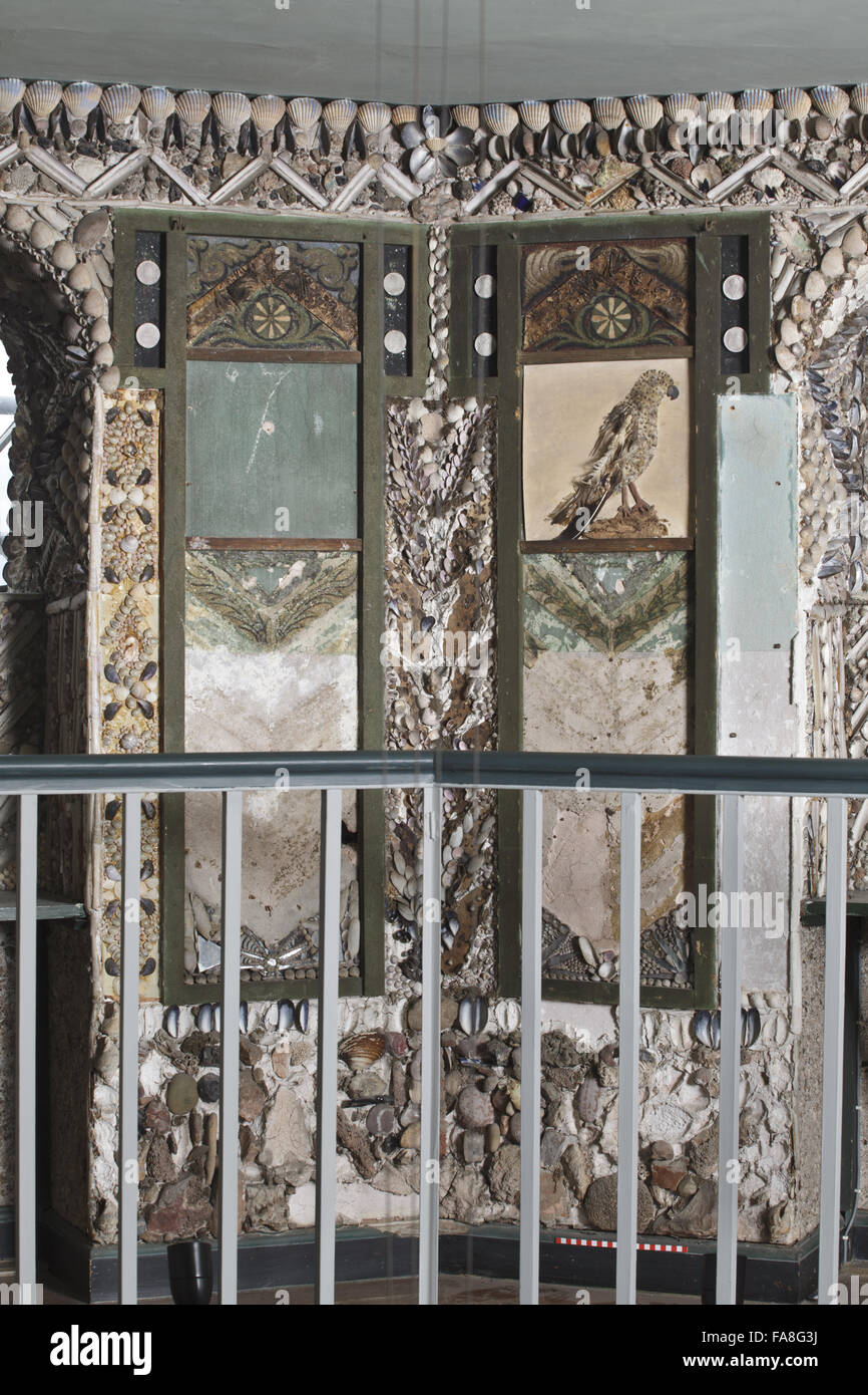 Detail of part of the decoration in bay four five of the Shell Gallery ...