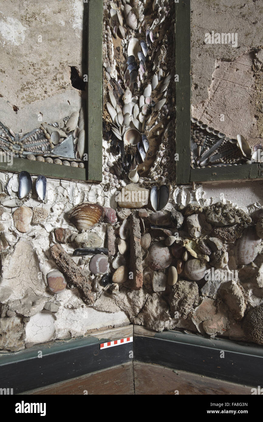 Detail of part of the decoration in bay four five of the Shell Gallery ...