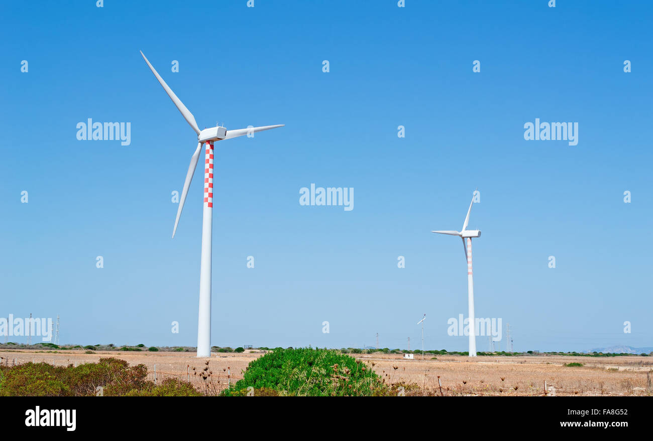 eolic blades in Sardinian countryside Stock Photo - Alamy