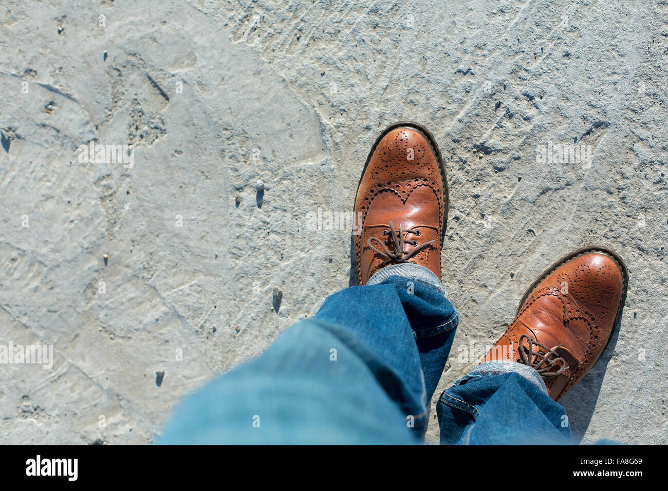 Foot and legs seen from above. Selfie Stock Photo - Alamy