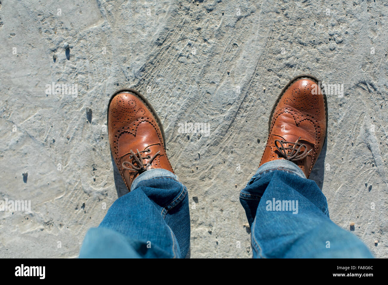 Foot and legs seen from above. Selfie Stock Photo - Alamy