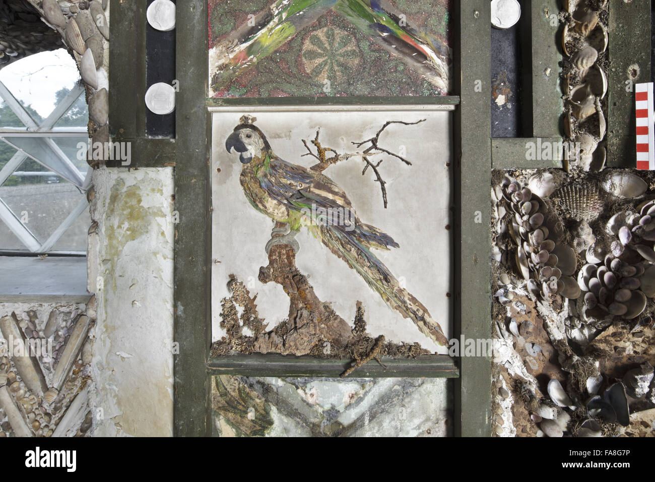 Detail of part of the decoration in bay one of the Shell Gallery at A ...