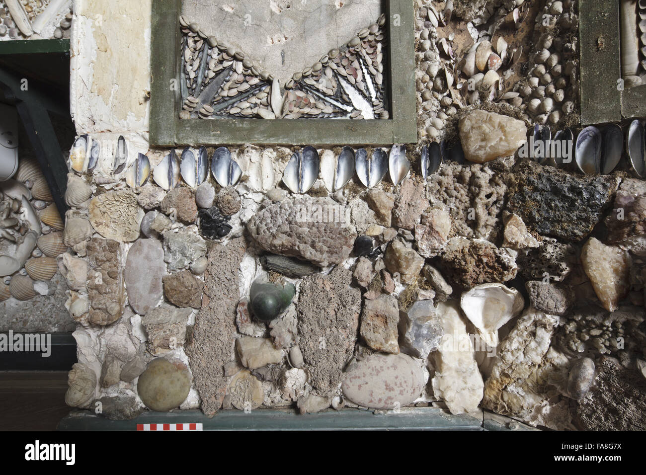 Detail of part of the decoration in bay one of the Shell Gallery at A ...