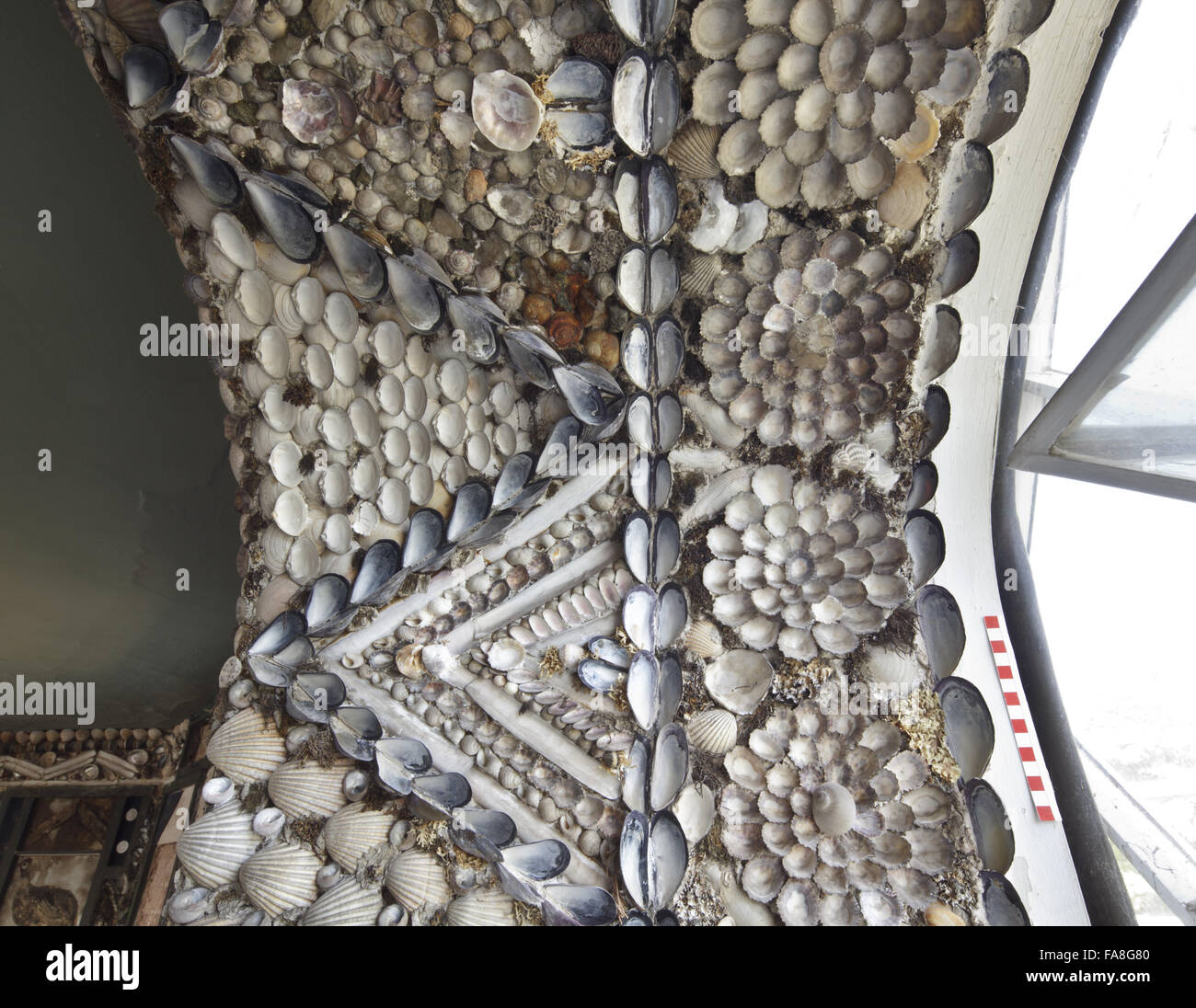 Detail of part of the decoration in bay one of the Shell Gallery at A ...