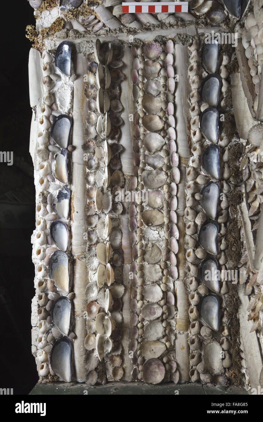 Detail of part of the decoration in bay one of the Shell Gallery at A ...