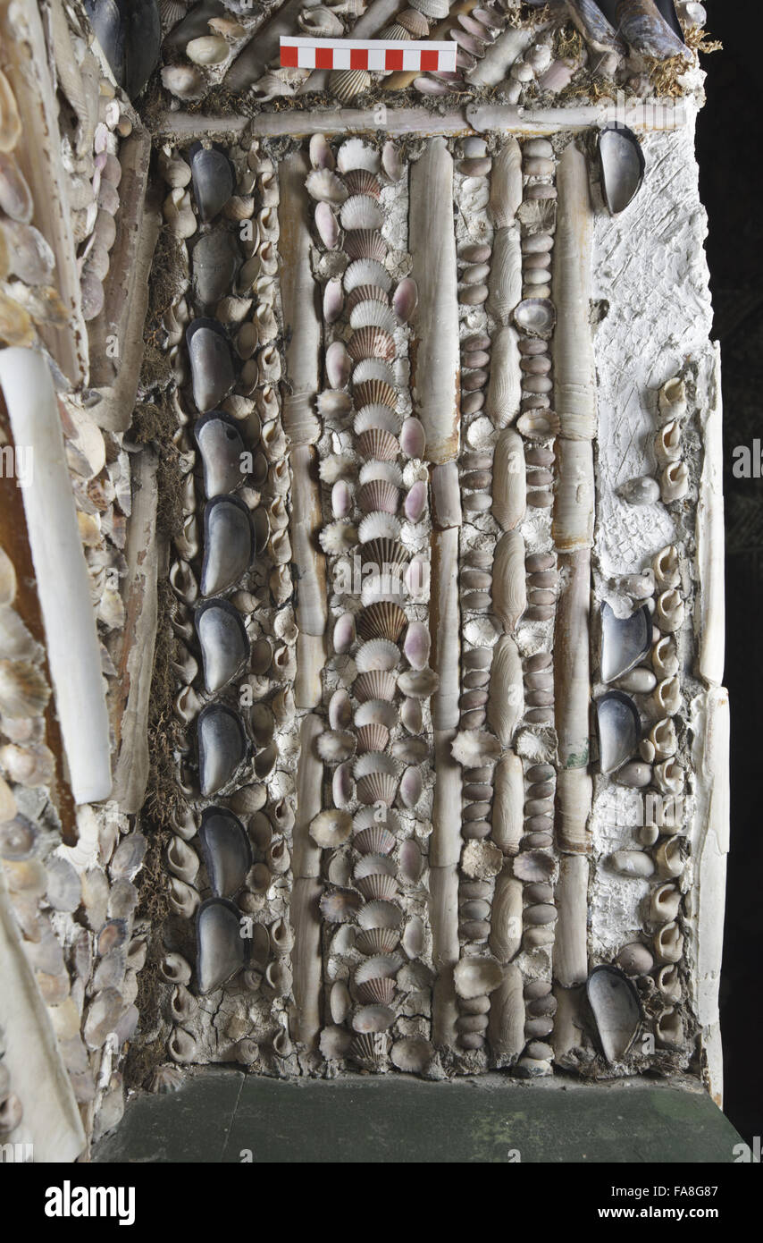 Detail of part of the decoration in bay one of the Shell Gallery at A ...