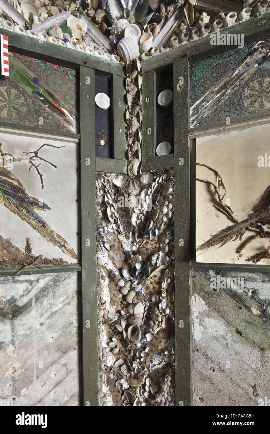 Detail of part of the decoration in bay one two of the Shell Gallery at ...