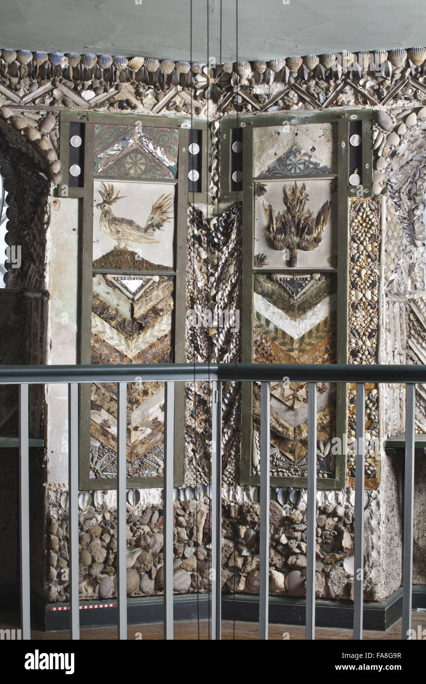 Detail of part of the decoration in bay three four of the Shell Gallery ...