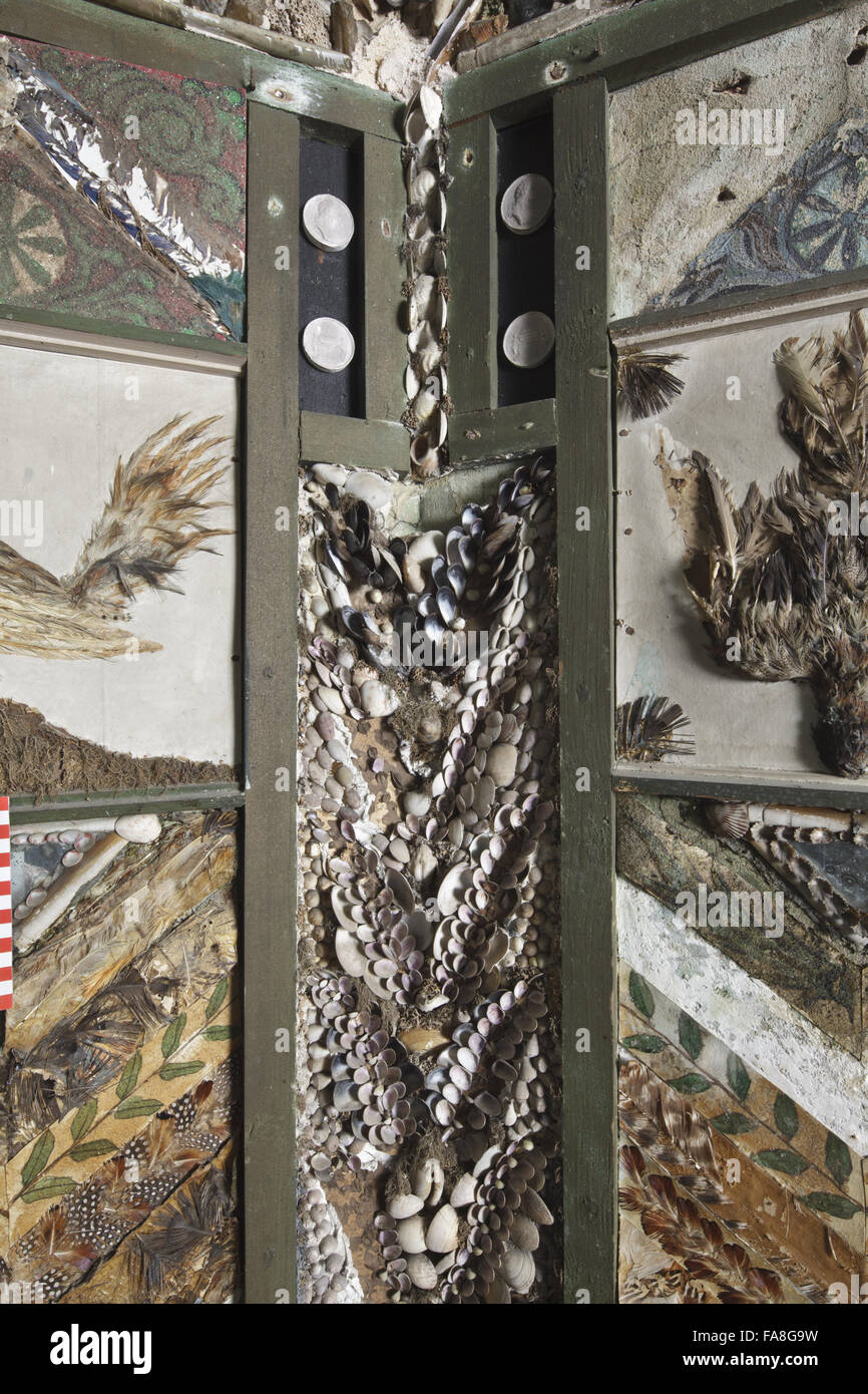 Detail of part of the decoration in bay three four of the Shell Gallery ...