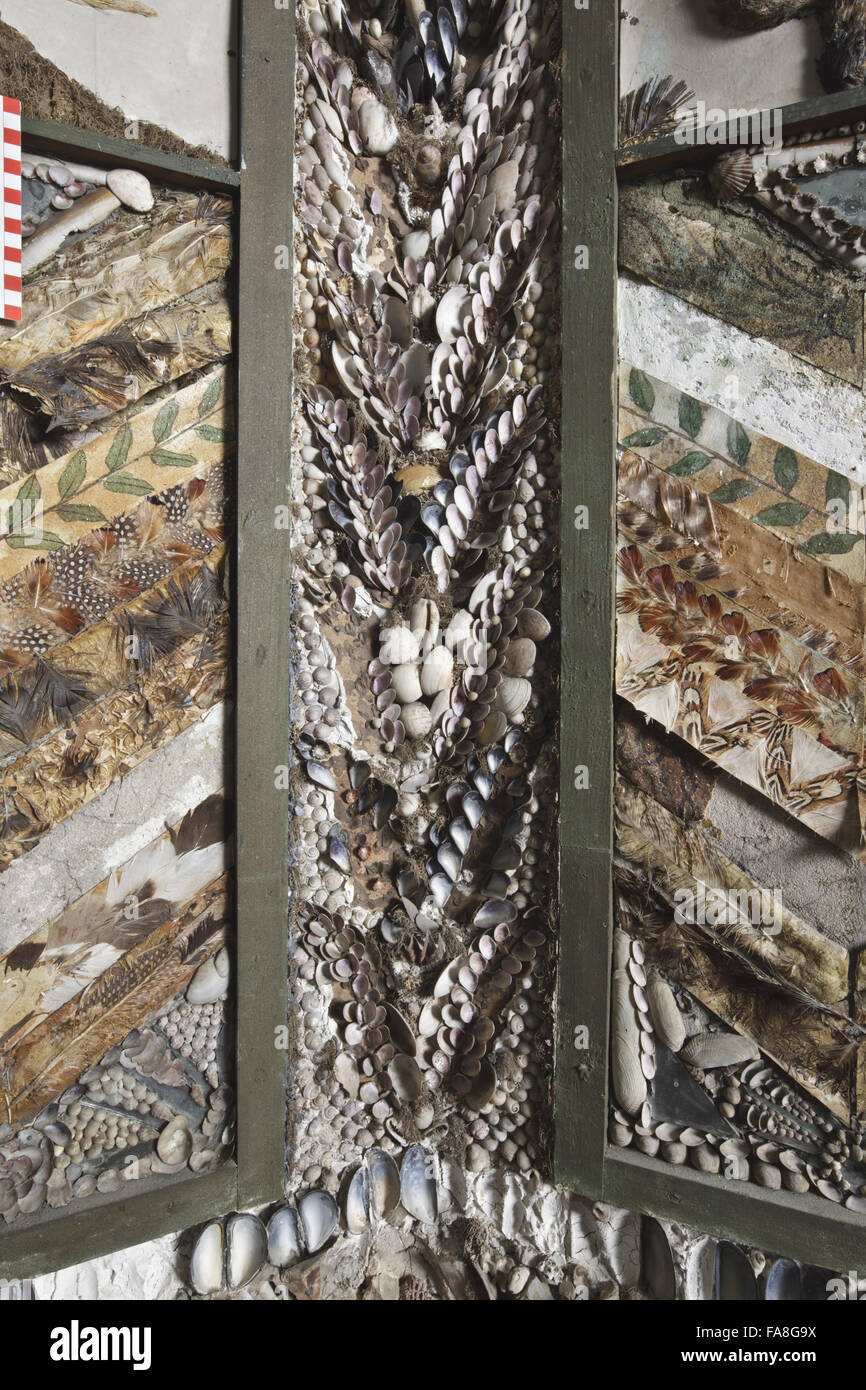 Detail of part of the decoration in bay three four of the Shell Gallery ...