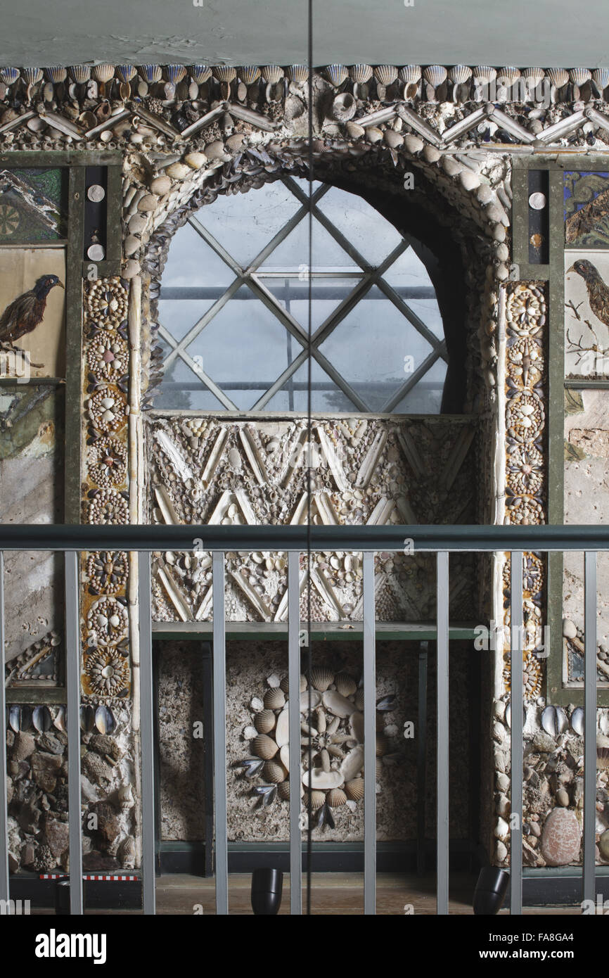 Detail of part of the decoration in bay two of the Shell Gallery at A ...